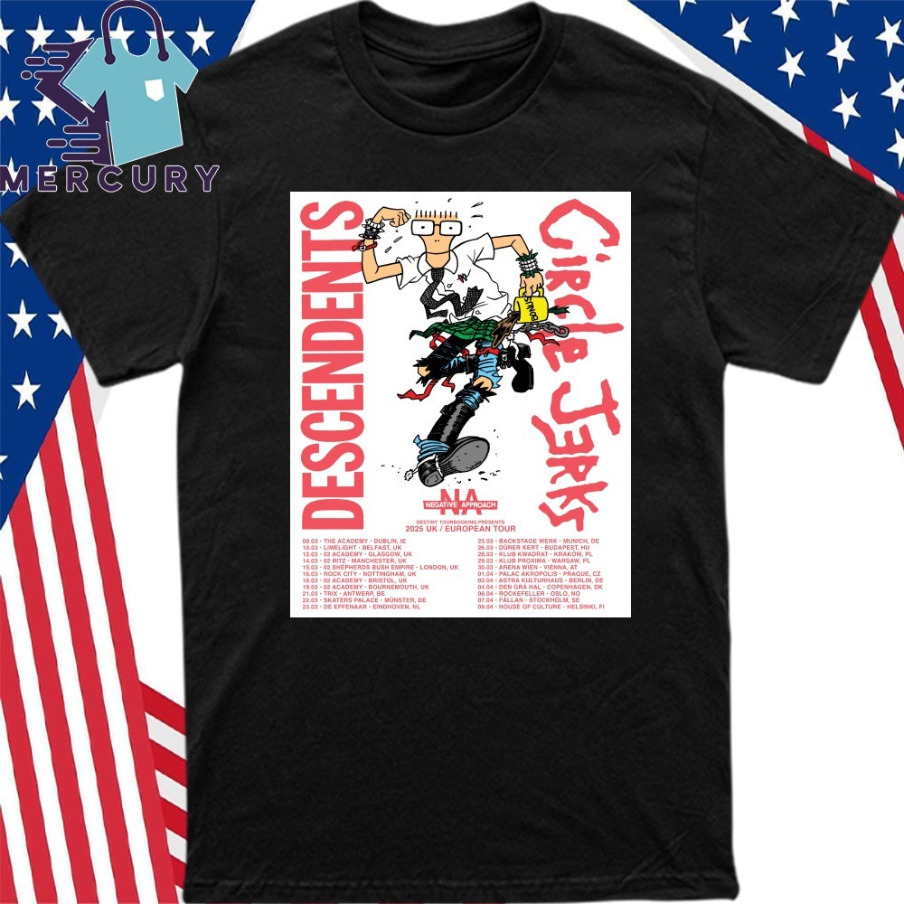 Official Descendents circle jerks negative approach hitting europe 2025 poster shirt, hoodie ...